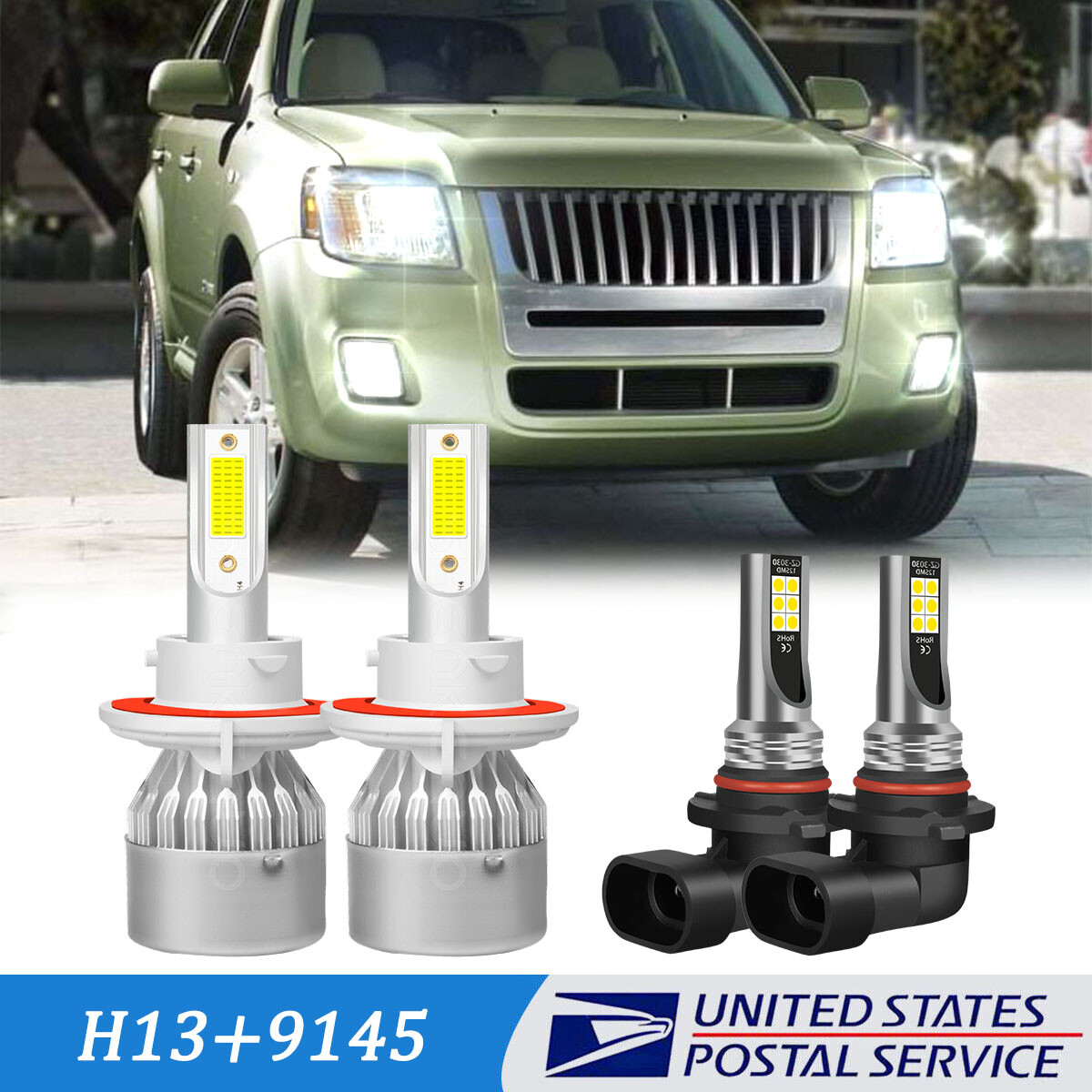 For Mercury Mariner 2005-2011 LED Headlight Hi/Lo + Fog Light 4X Bulbs ...