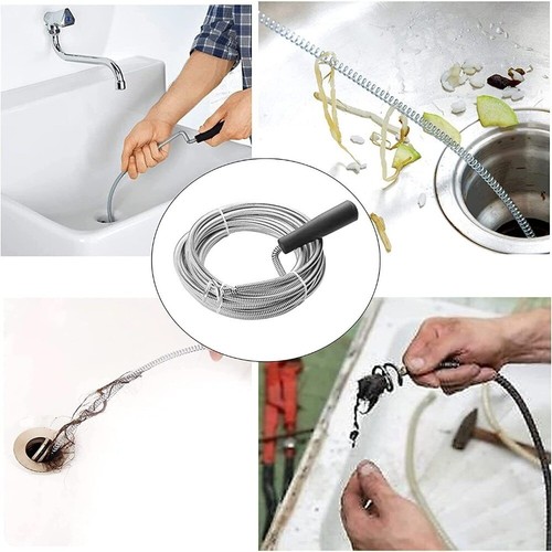 Waste Pipe Pipe Dredging Tool Plumbing Snake Water Sink Cleaner Toilet ...