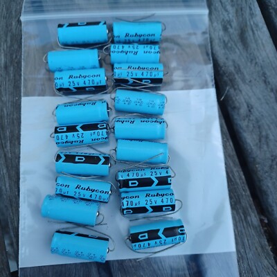 18-Rubycon CEW Aluminum Electrolytic Capacitor 25V 470uF 85C New Old ...