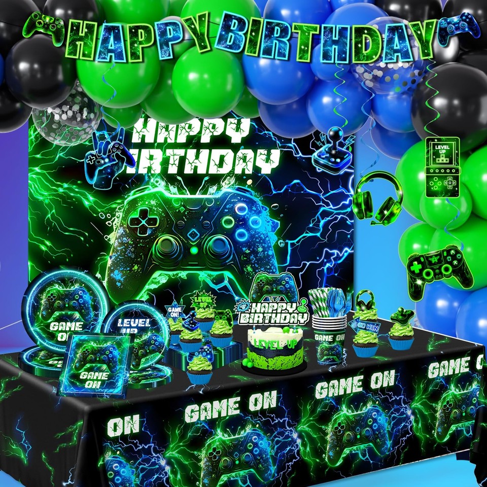 Video Game Decorations,260pcs Gaming Party Decorations Gamer Party ...