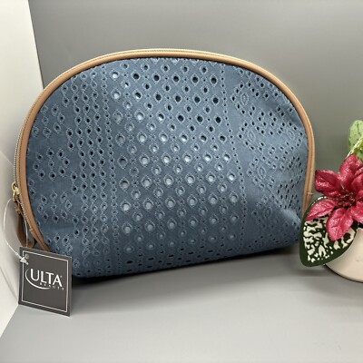 Ulta Beauty Eyelet Makeup Toiletry Bag Blue Eyelet Zip Around New With ...