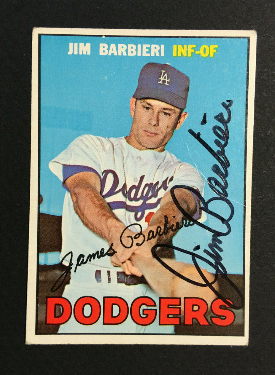 Jim Barbieri Dodgers signed 1967 Topps baseball card #76 Auto Autograph ...