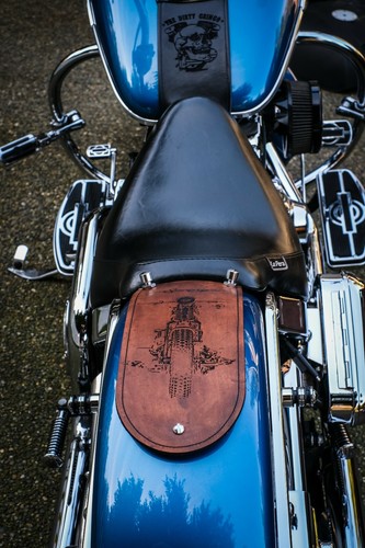 Rear Fender Bib Panel Leather HERITAGE Springer Softail Harley Davidson ...