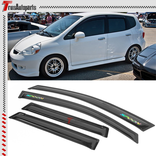For 07-08 Honda Fit GD3 Rain Window Visor Side Shade Guard Smoke w ...