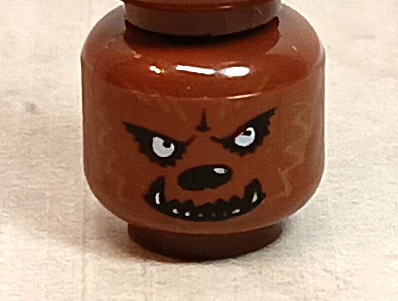 LEGO Werewolf Head Fangs Yellow Eyes Dog WOLF Fur Magical Mythical ...