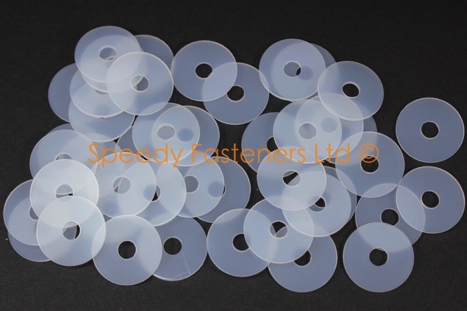 Nylon Plastic Clear Washers m5 5.3mm, 20mm OD, 1mm Thick Select Pack ...