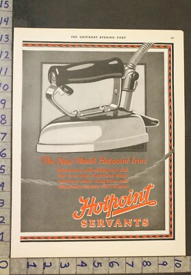 1925 HOTPOINT EECTRIC IRON HARDWARE HOME LAUNDRY SERVANTS HOME DECOR AD ...