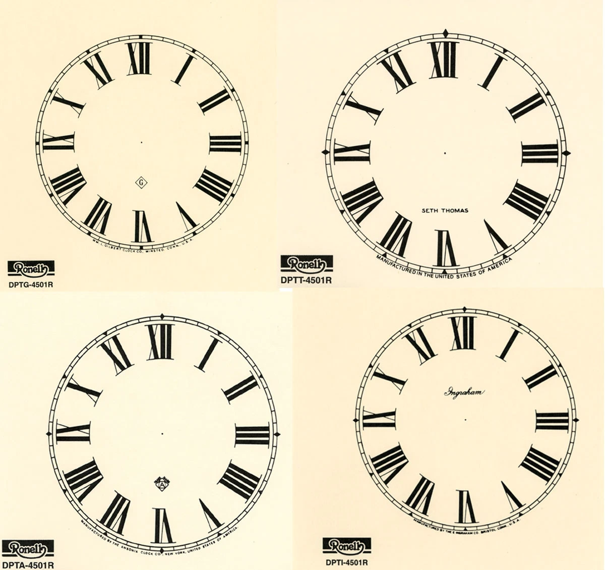 American Clock Trademark Dials