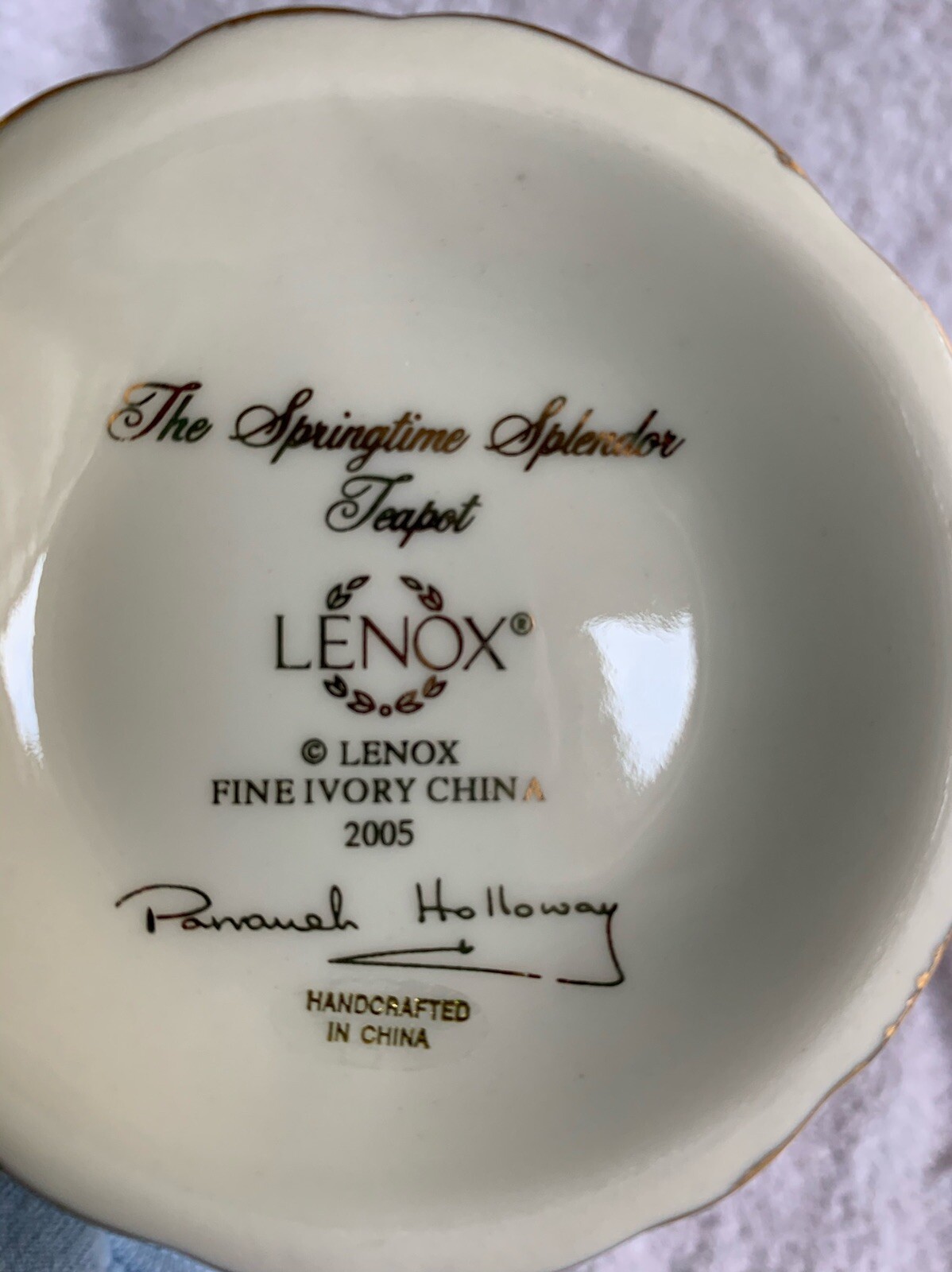 Lenox "The Springtime Splendor Teapot" Fine china W/Purple Iris ...