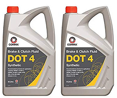 2X COMMA BRAKE & CLUTCH FLUID DOT 4 SYNTHETIC - BF45L 5 LITRE - FMVSS ...