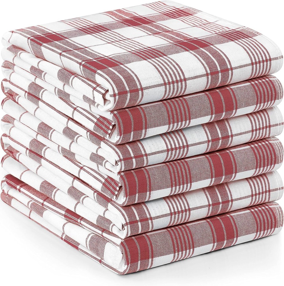 Dish Towels 12 White Cotton Striped 15 x 25 Kitchen Tea Towels Utopia ...