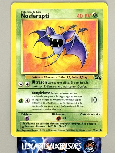 Carte Pokémon NOSFERAPTI 57/62 EDITION 2 ED2 Fossile VF FR | eBay
