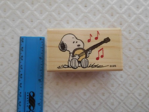 Stampabilities Snoopy Strummin' Rubber wood Stamp banjo | eBay