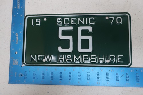 1970 70 NEW HAMPSHIRE NH LICENSE PLATE #56 LOW NUMBER TWO 2 DIGIT TAG ...