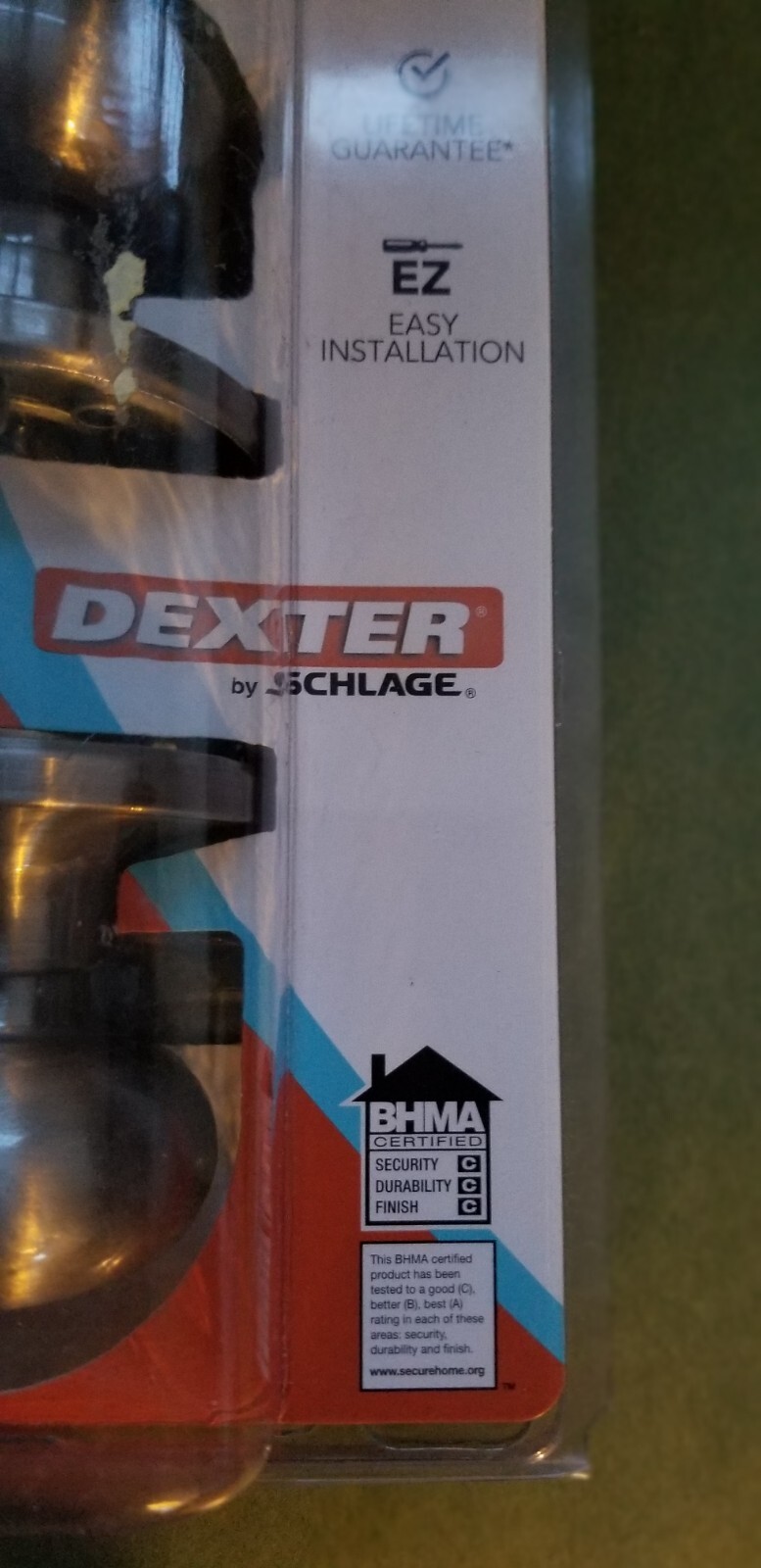 Dexter Door Knob Set by Schlage, Satin Nickel 619 Finish for Bed room ...