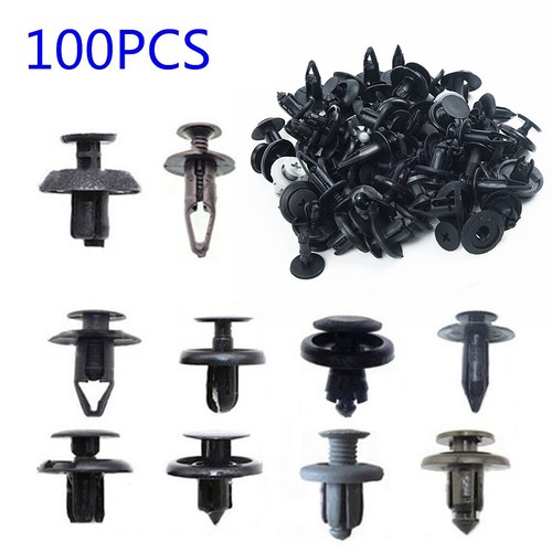 100pc/ Set Plastic Car Screw Scrivet Interior Trim Panel Clips 10 Sizes ...