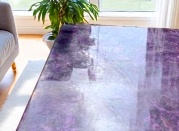 Crystal Amethyst Stone Dining Table Kitchen Countertop Handmade Arst ...