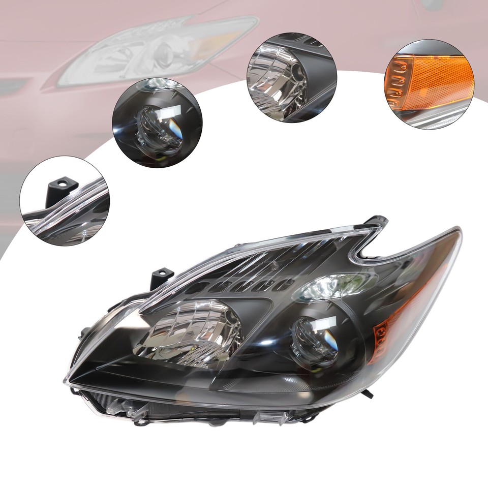 Pair Halogen Headlights Assembly For 2010 2011 Toyota Prius Lamp Left ...