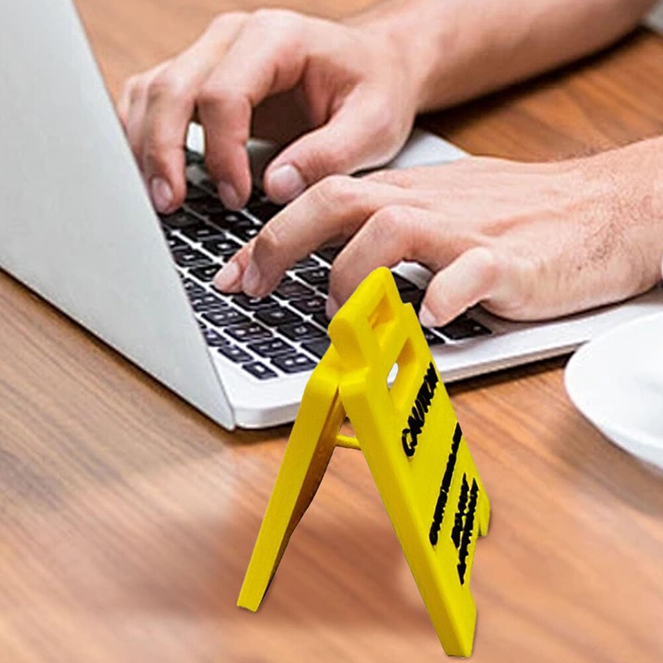 Caution Overstimulated Desk Sign Table Warning Decoration Funny for ...