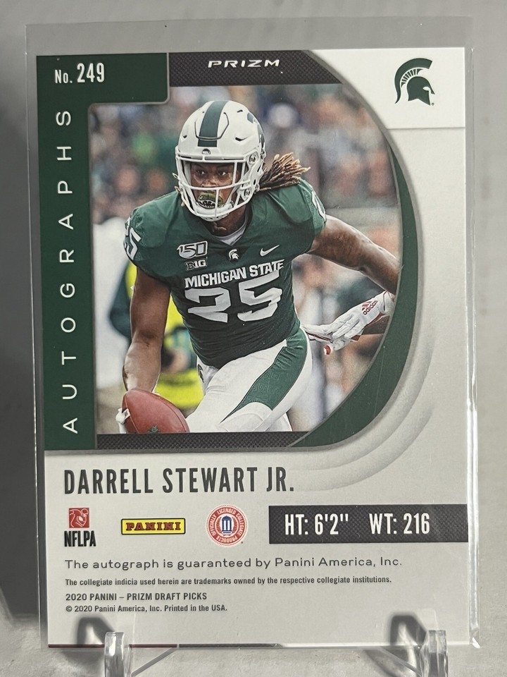 2020 Prizm Draft Rookie Auto Darrell Stewart Jr Silver Michigan St | eBay