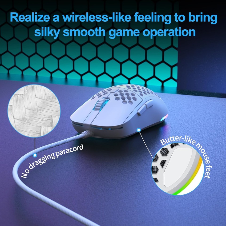 TMKB Falcon M1SE Ultralight Honeycomb Gaming Mouse, High-Precision ...