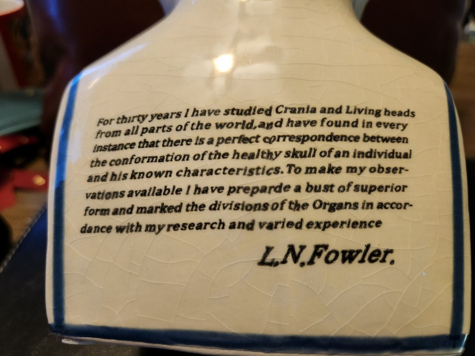 Phrenology Head Ceramic Bust By L. N. Fowler Curio Occult Decor Spooky ...