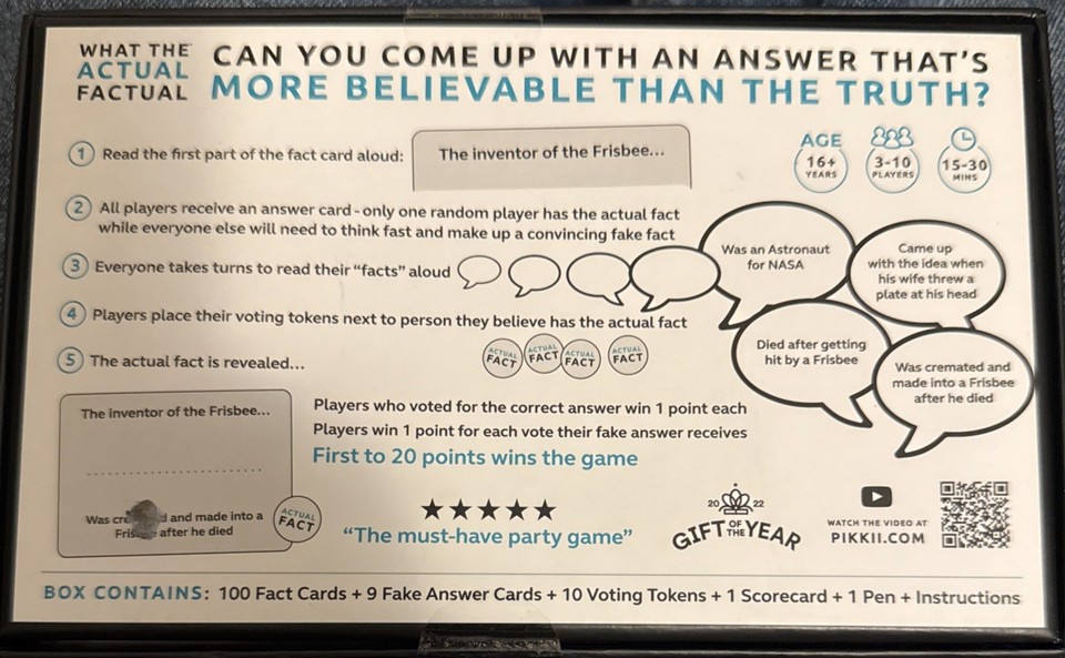 Card Game What The Actual Factual ? Complete Boxed New Sealed | eBay UK