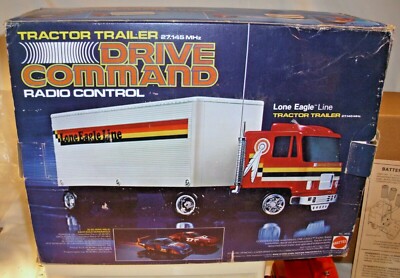 MATTEL LONE EAGLE DRIVE COMMAND TRACTOR TRAILER SEMI RC BATTERY TOY ...