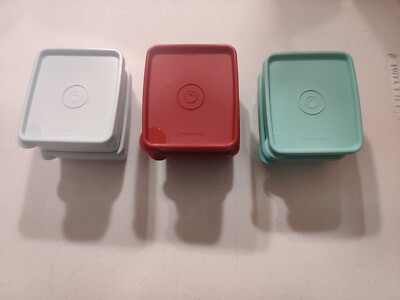 NEW TUPPERWARE Mini Square Away Set of 2 FREE SHIP Multiple Colors | eBay