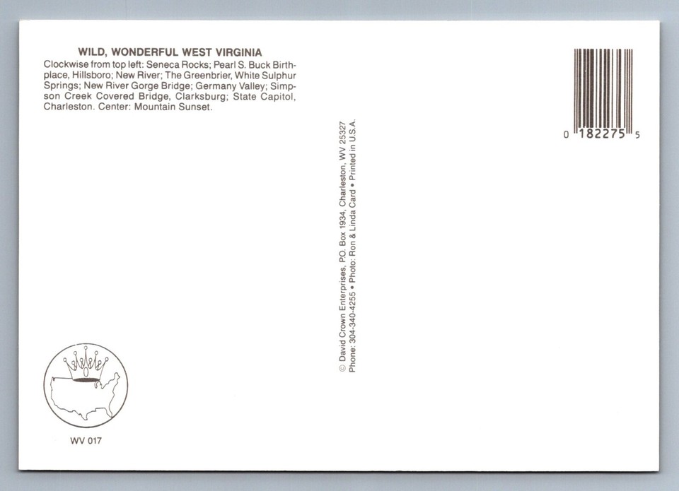 Postcard Vtg West Virginia Wild Wonderful Seneca Rocks Mountains City ...