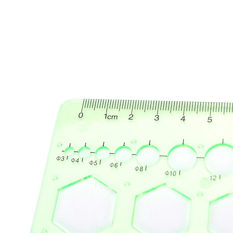 Multi-shape Geometric and Circle Template Ruler -Green Useful for ...