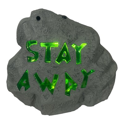 Gemmy Stay Away Haunted Rock Lights And Sounds Retired Stone Rock ...