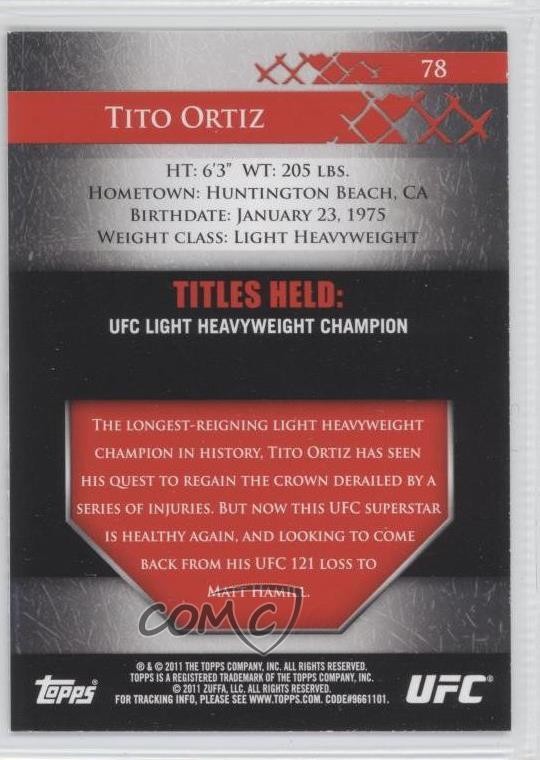 2011 Topps UFC Title Shot Tito Ortiz #78 0f4 | eBay