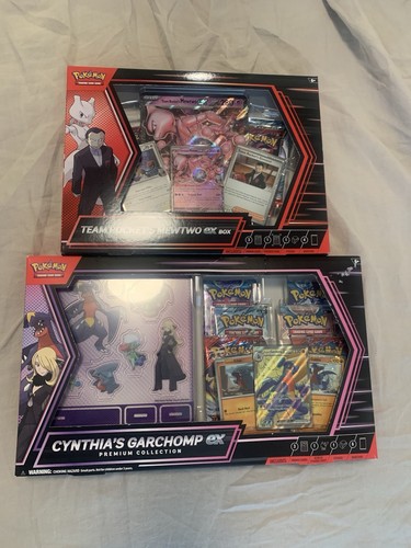 Team Rockets Mewtwo EX Box & Cynthia’s Garchomp EX Premium Collection ...