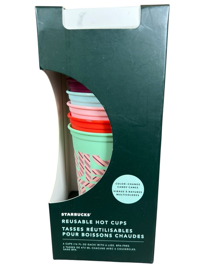 NEW Starbucks Color Changing Hot Cups 5-Pack 2020 Candy Cane Christmas ...
