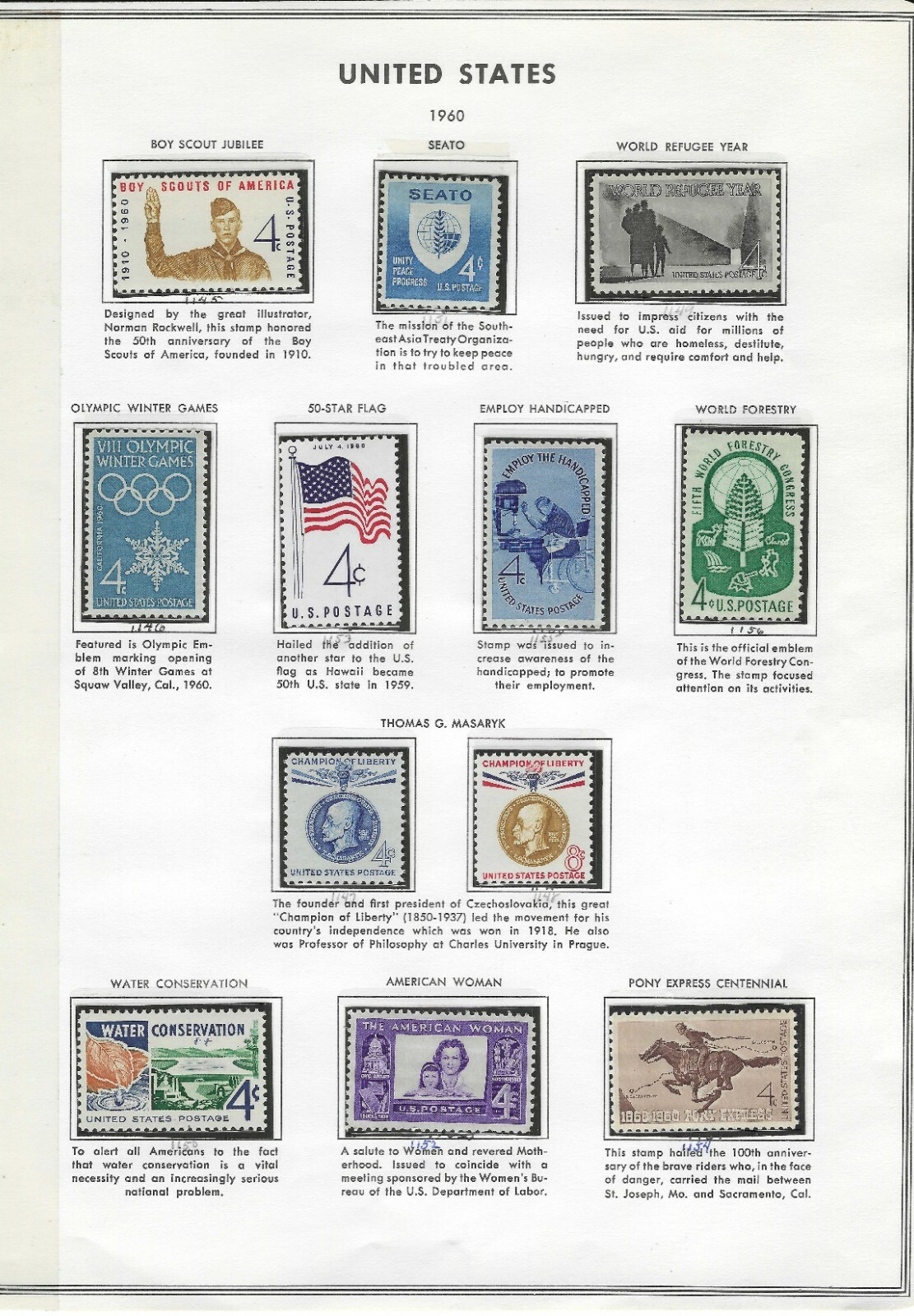US Stamp Collection-1800 stamps and complete collection from the 1960's ...