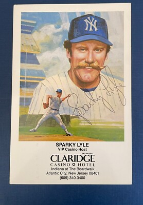 Sparky Lyle Autographed NY Yankees Claridge Casino VIP Host Card | eBay