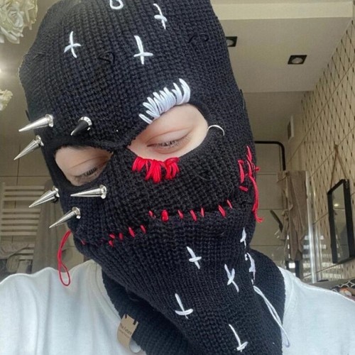 Rivet Beanie Funny Balaclava Distressed Scary Balaclava Halloween ...