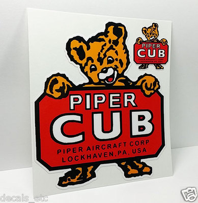 Piper Cub Aircraft Co. Lockhaven PA Vintage Style Airplane Decal ...