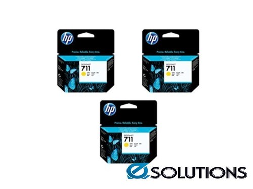 Hewlett Packard 711 YELLOW INK CARTRIDGE 3-PACK 29-ML FOR DESIGNJET ...
