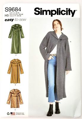 Simplicity 9684 Misses' Hooded Coats Jacket Lgth Variations Sz 6-14 ...