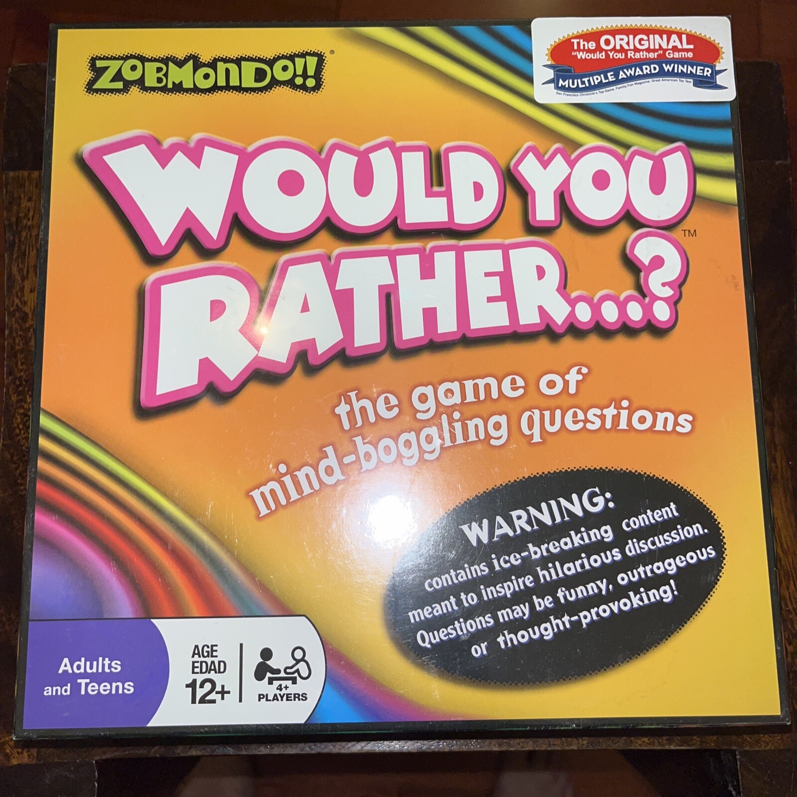 Would You Rather Board Game of Mind Boggling Questions Zobmondo 2003 ...