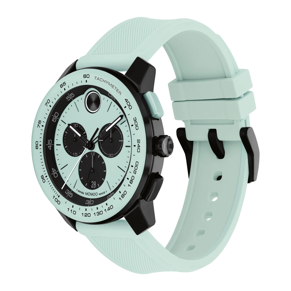 MOVADO BOLD TR90 3601212 BLUE SEAFOAM DIAL SILICONE STRAPS 44MM CASE MENS WATCH | eBay