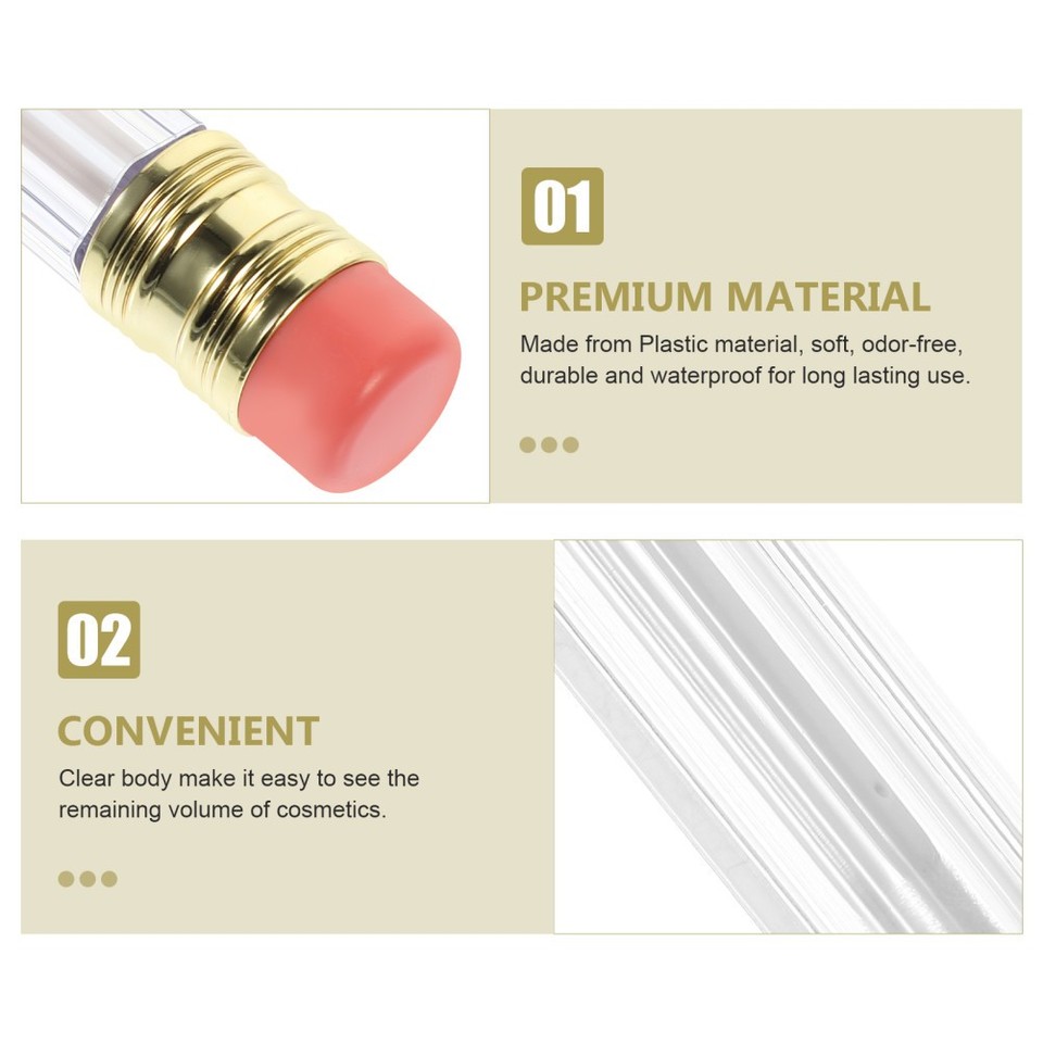 12pcs Refillable lip oil bottle Pencil Shaped Empty Lip Gloss Tubes ...