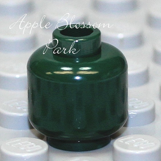 NEW Lego Dark Earth GREEN MINIFIGURE HEAD Plain/Blank Star Wars Minifig ...