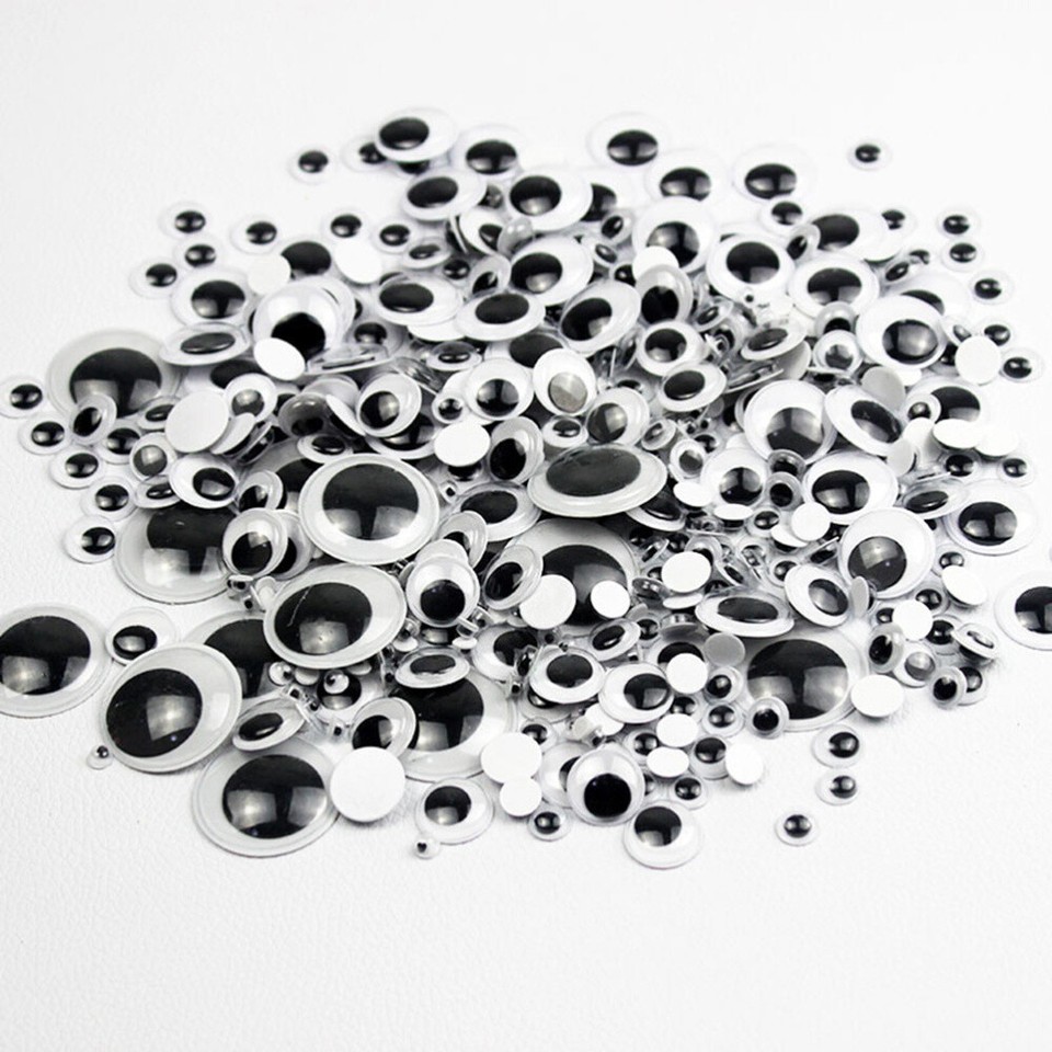 100 Pcs Plastic Eye Sticker Wobbly Eyes Wiggle Eyes Paste On Eyes ...