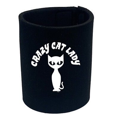 Crazy Cat Lady White - Funny Can Bottle Stubbie Novelty Gift Stubby ...