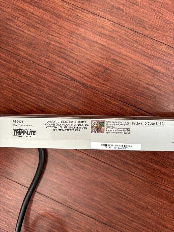 Tripp Lite 24" Power Strip 8 Outlets 15 Amp Surge Protector 15 ft Cord ...