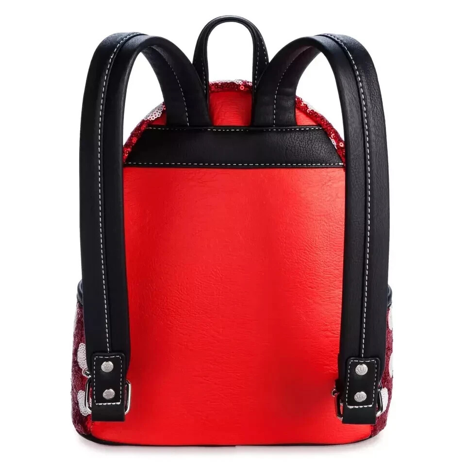 Disney Parks Loungefly Minnie Mouse Sequin Polka Dot Mini Backpack Red ...