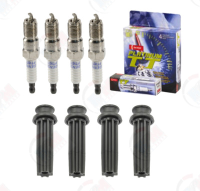 DENSO "PLATINUM" TT Spark Plugs + SMP Coil Boots for 2013-2018 Ford 2 ...